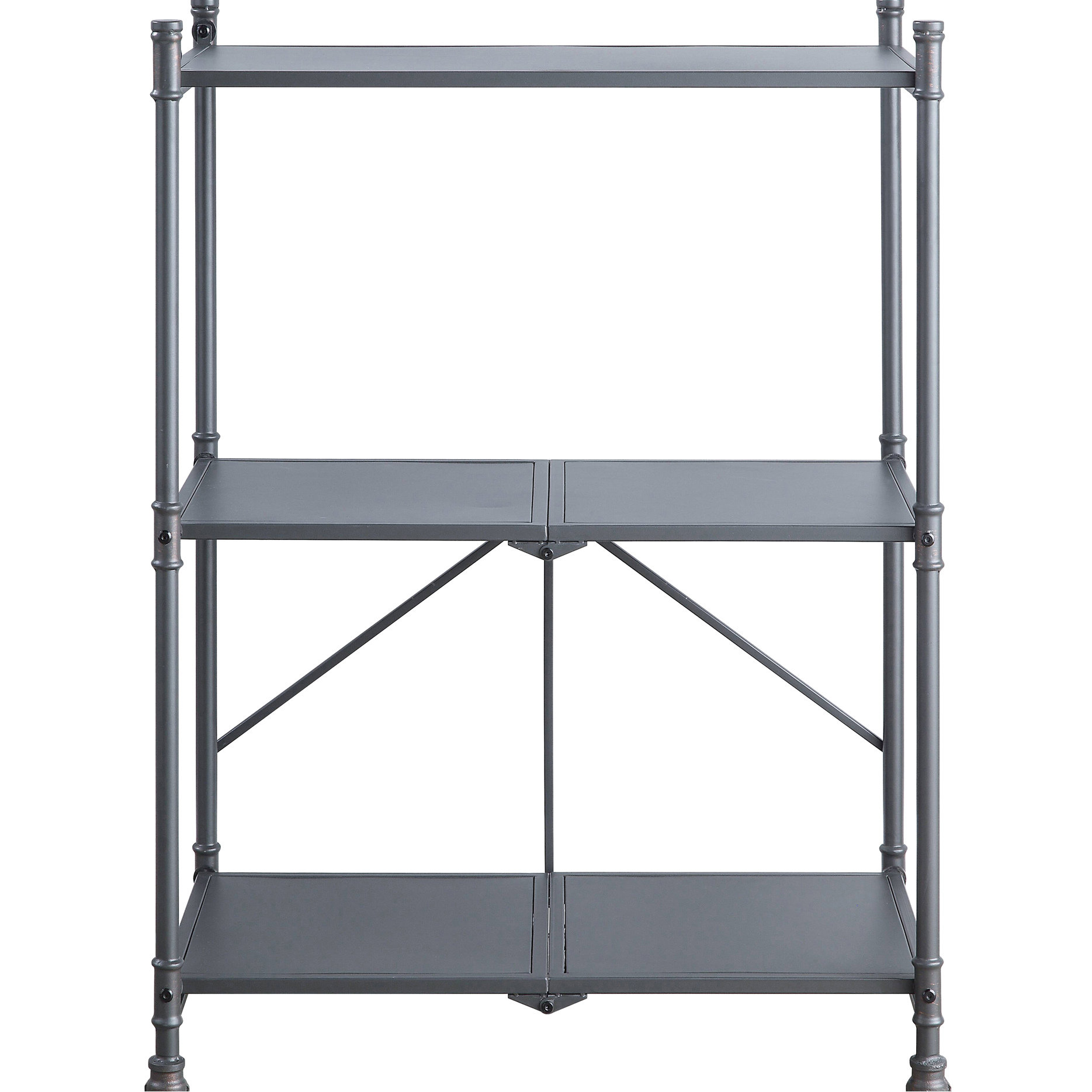 Wovilo Industrial Rustic 3 Table, Metal In Sandy Black And Dark Bronze ...