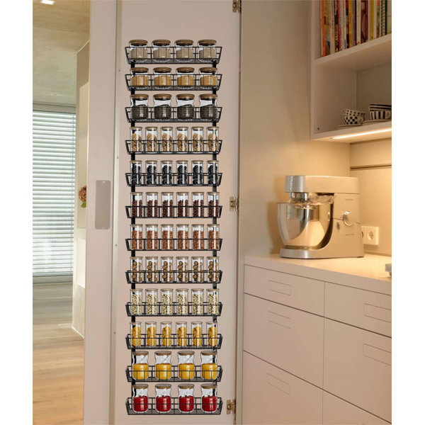 Prep & Savour Wall/ Under Cabinet Mounted Spice Rack with Adjustable ...