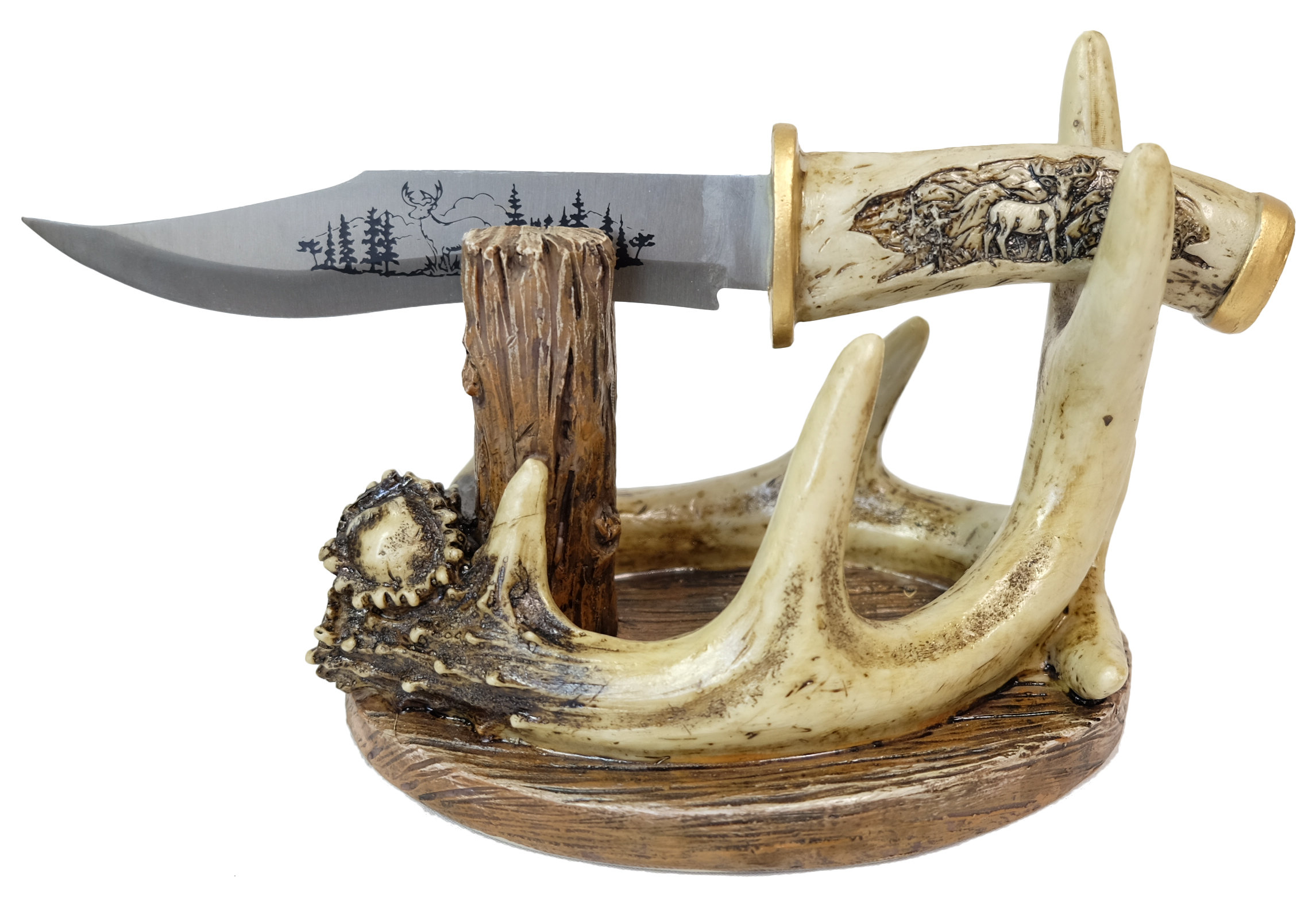 Millwood Pines Castleford Faux Antler on Wood Decorative Engraved ...