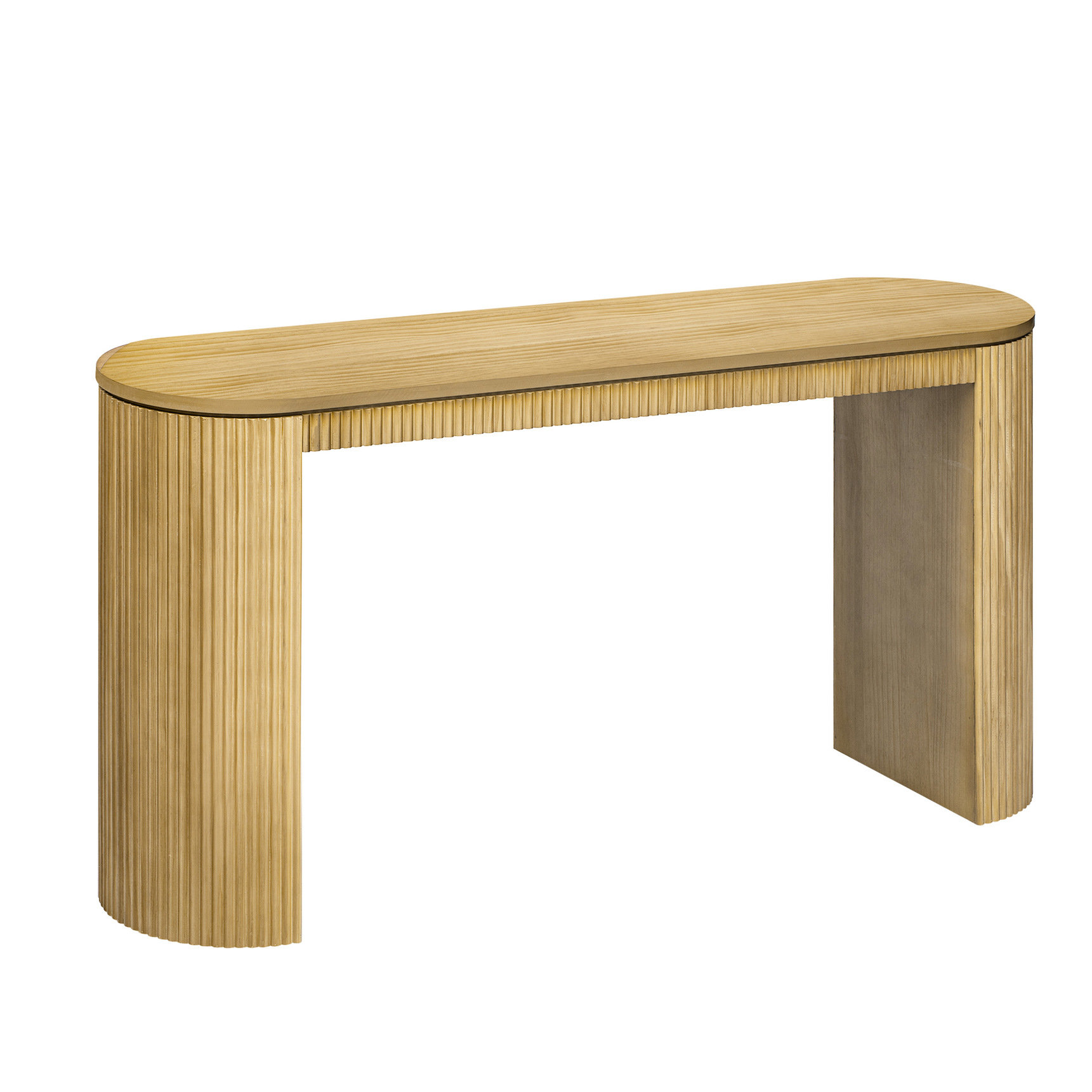 Latitude Run® Modern Curved Console Table With Vertical Stripe ...