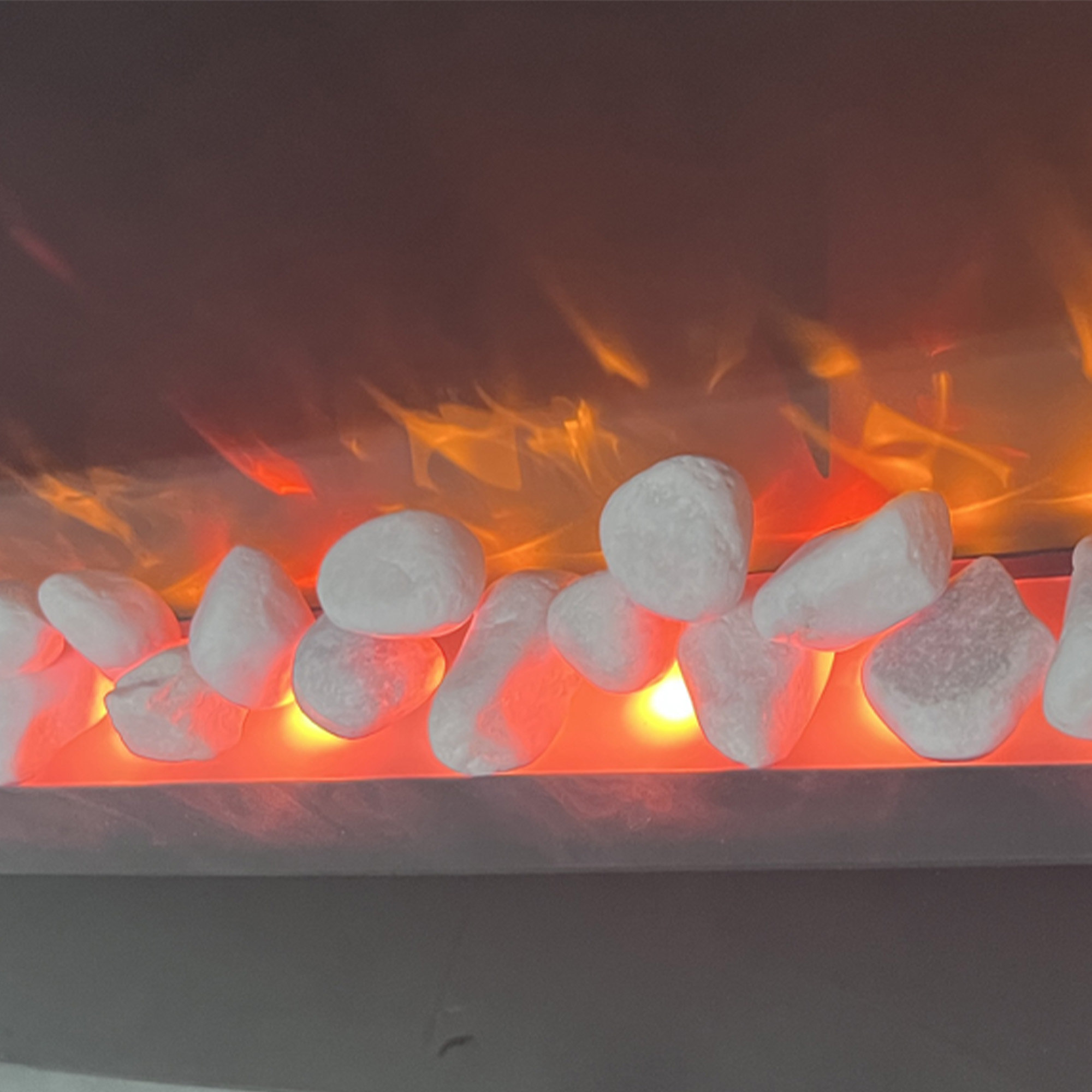 Wrought Studio™ 48 " Wall Mount Curved Front Electric Fireplace With ...