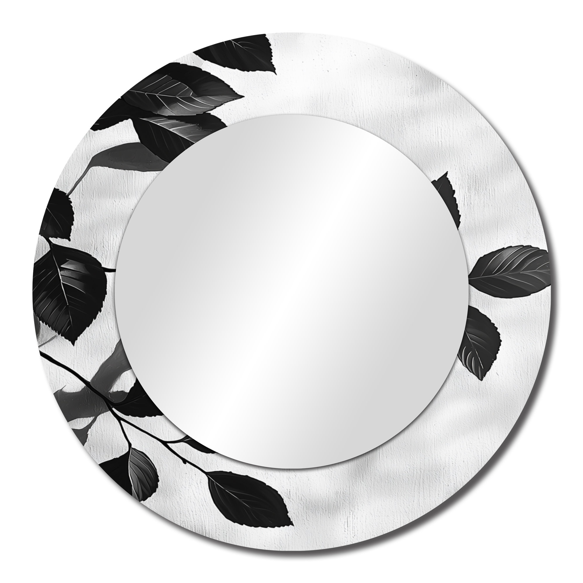 Ebern Designs Black Leaves Shadow Silhouette I - Floral Accent Wall ...