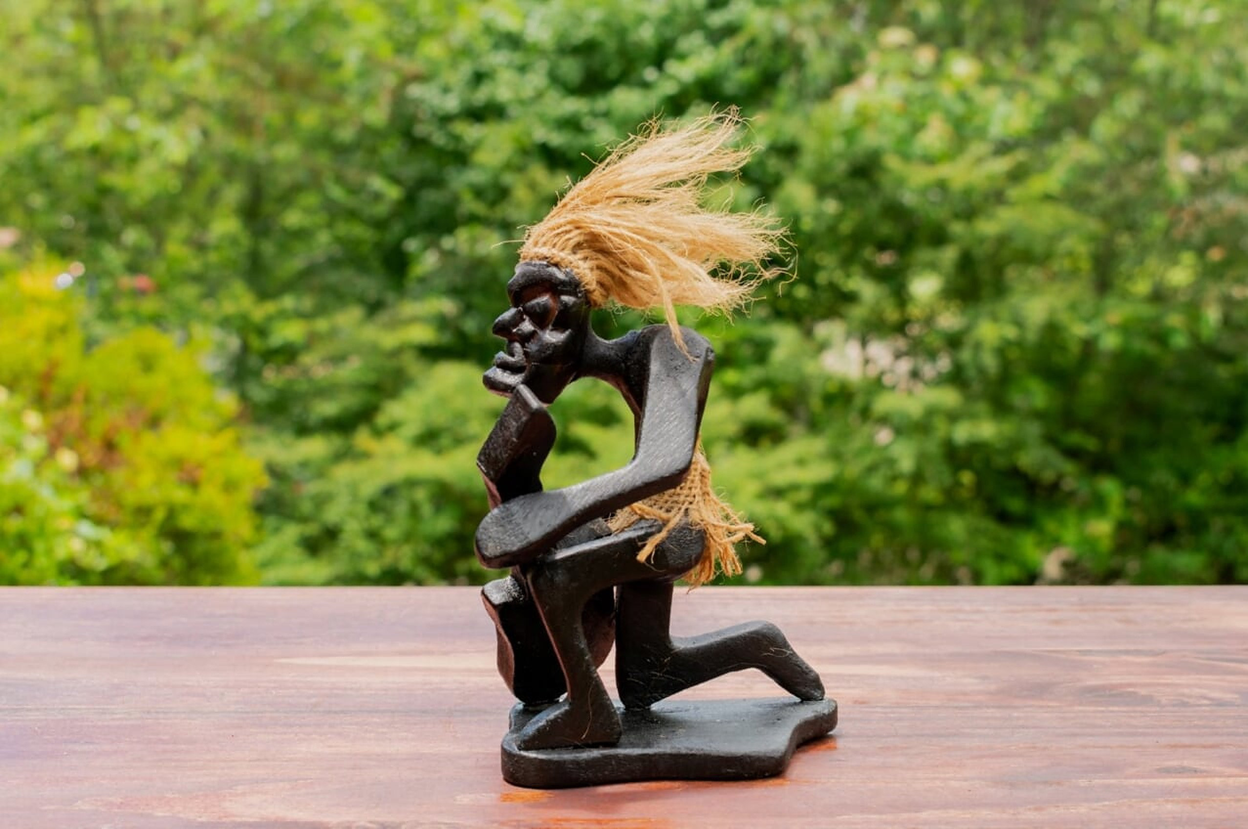Millwood Pines Aviella Handmade Wooden Primitive Guitarist Tribal Funny ...