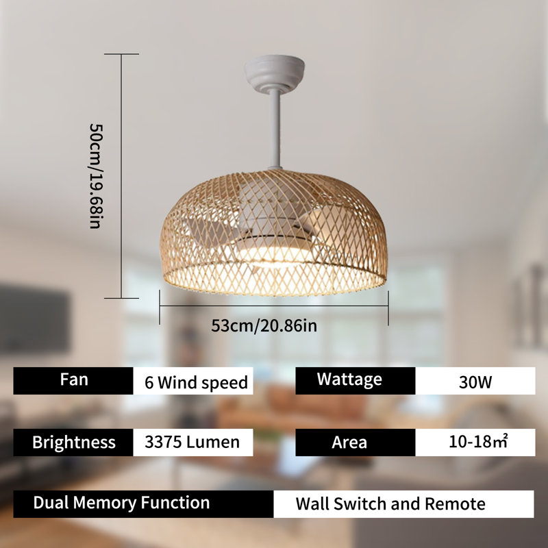 Bay Isle Home™ Rivenbark 15.7'' Ceiling Fan with LED Lights | Wayfair