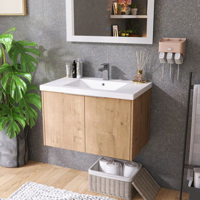 Bantam Interiors 30" Wall-Mounted Single Bathroom Vanity Set | Wayfair