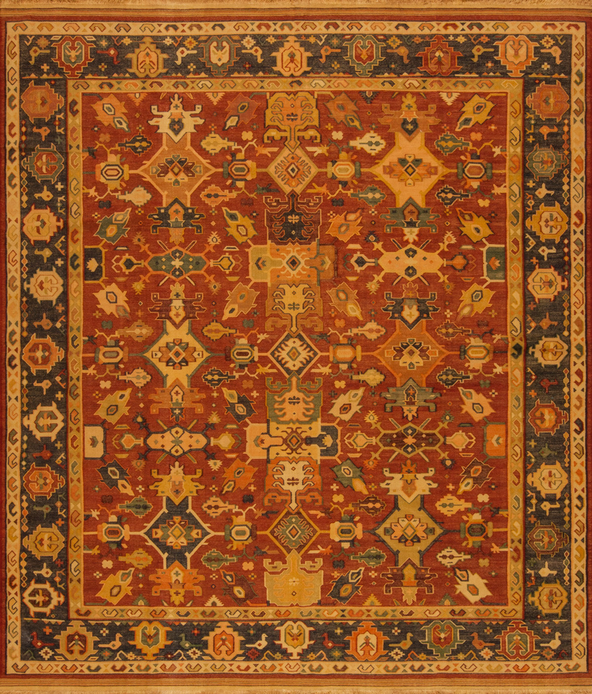 Samad Rugs Discovery Rectangle 9' x 10' Area Rug in Red/Black/Brown ...