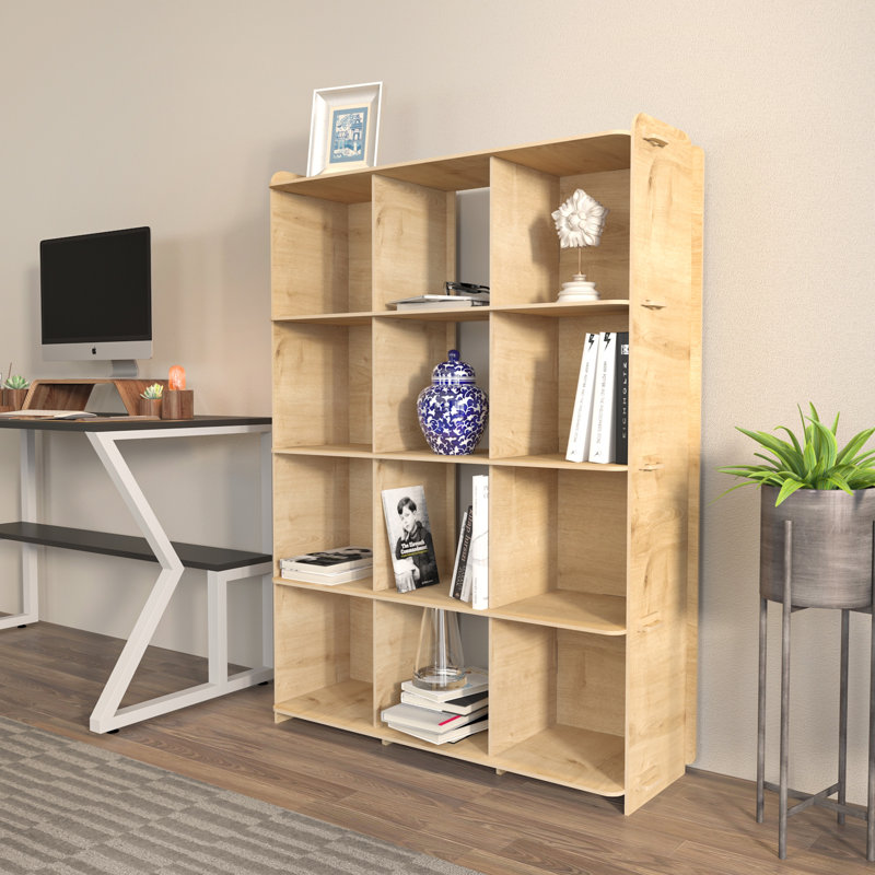 Millwood Pines Abbygale 52" H x 36.4" W Solid Wood Standard Bookcase ...
