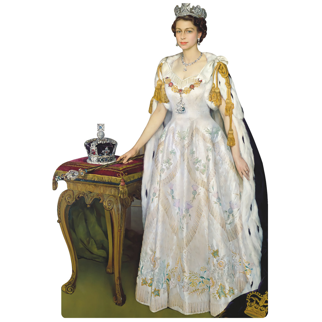 Wet Paint Printing Queen Elizabeth Ii Coronation Robes 1950S Cardboard ...