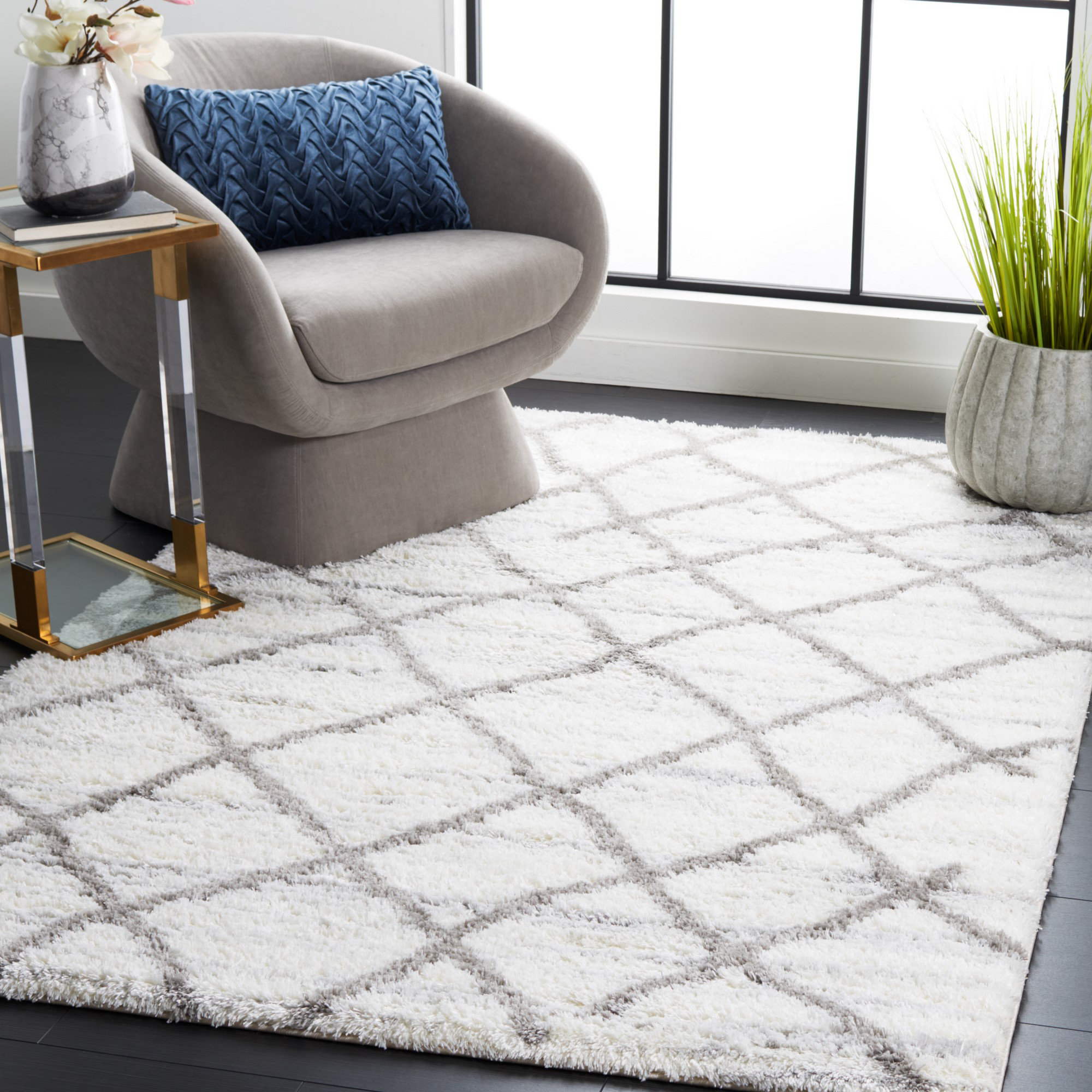 Safavieh Tahoe Shag Performance Geometric Rug | Wayfair