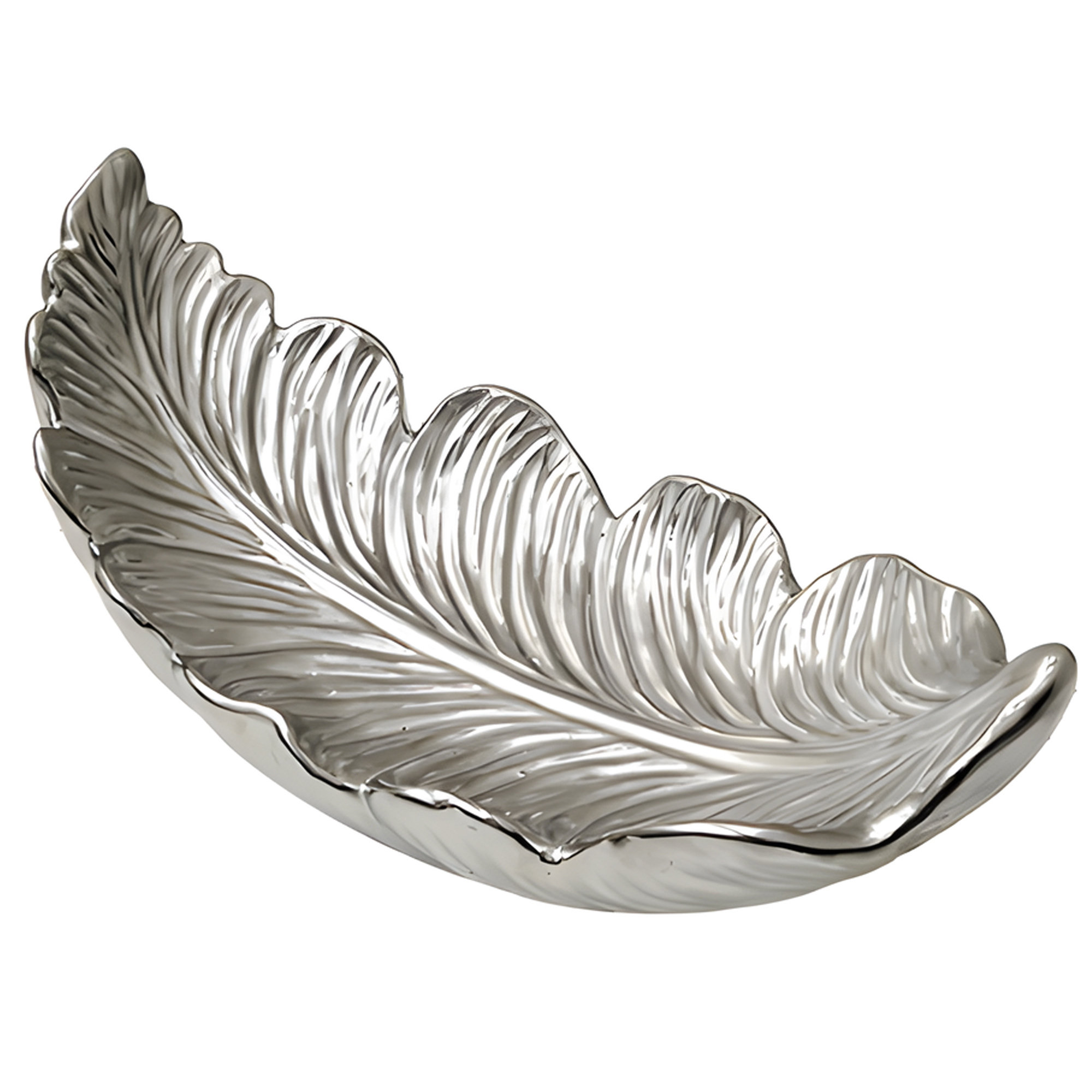 Dakota Fields Feather Ceramic Fruit Tray - Storage Tray For Living Room ...