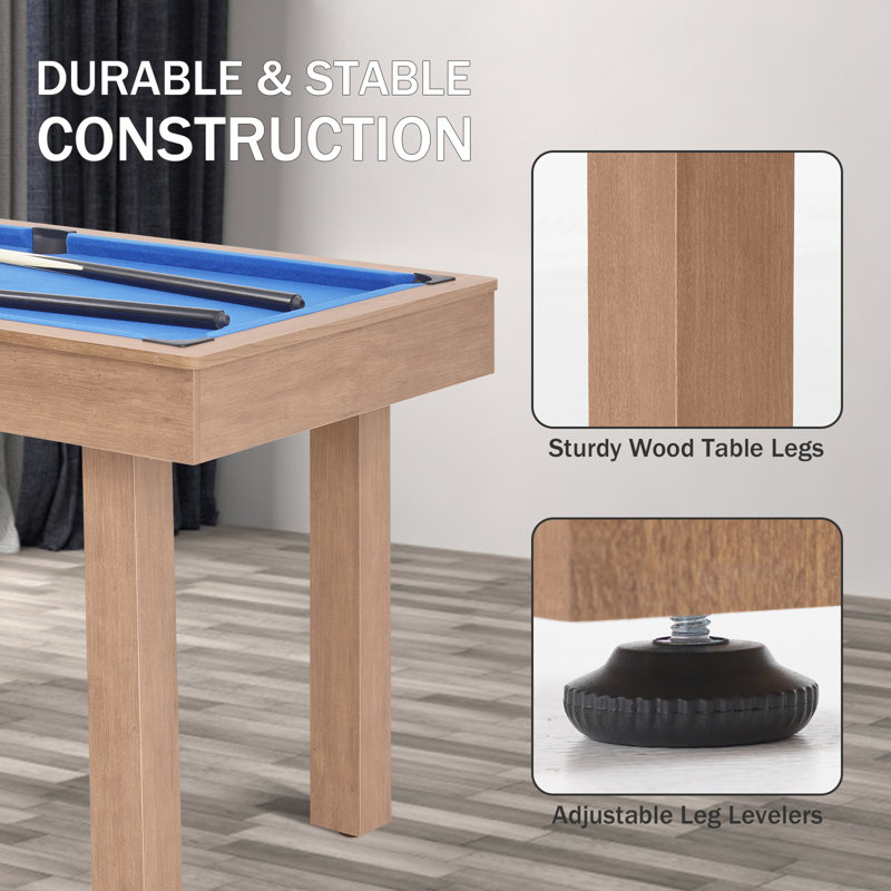 RayChee 54" Pool Table, Portable Billiard Table with Leg Levelers, 2 ...