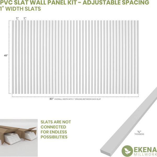 PCI Enterprises Adjustable PVC Slat Wall Panel Kit | Wayfair