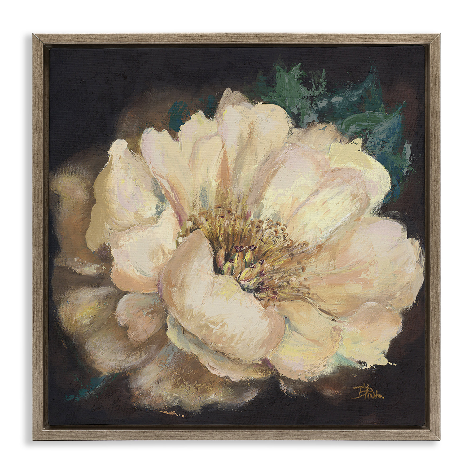 Alcott Hill® Blooming White Magnolia Framed Floater Canvas Wall Art by ...