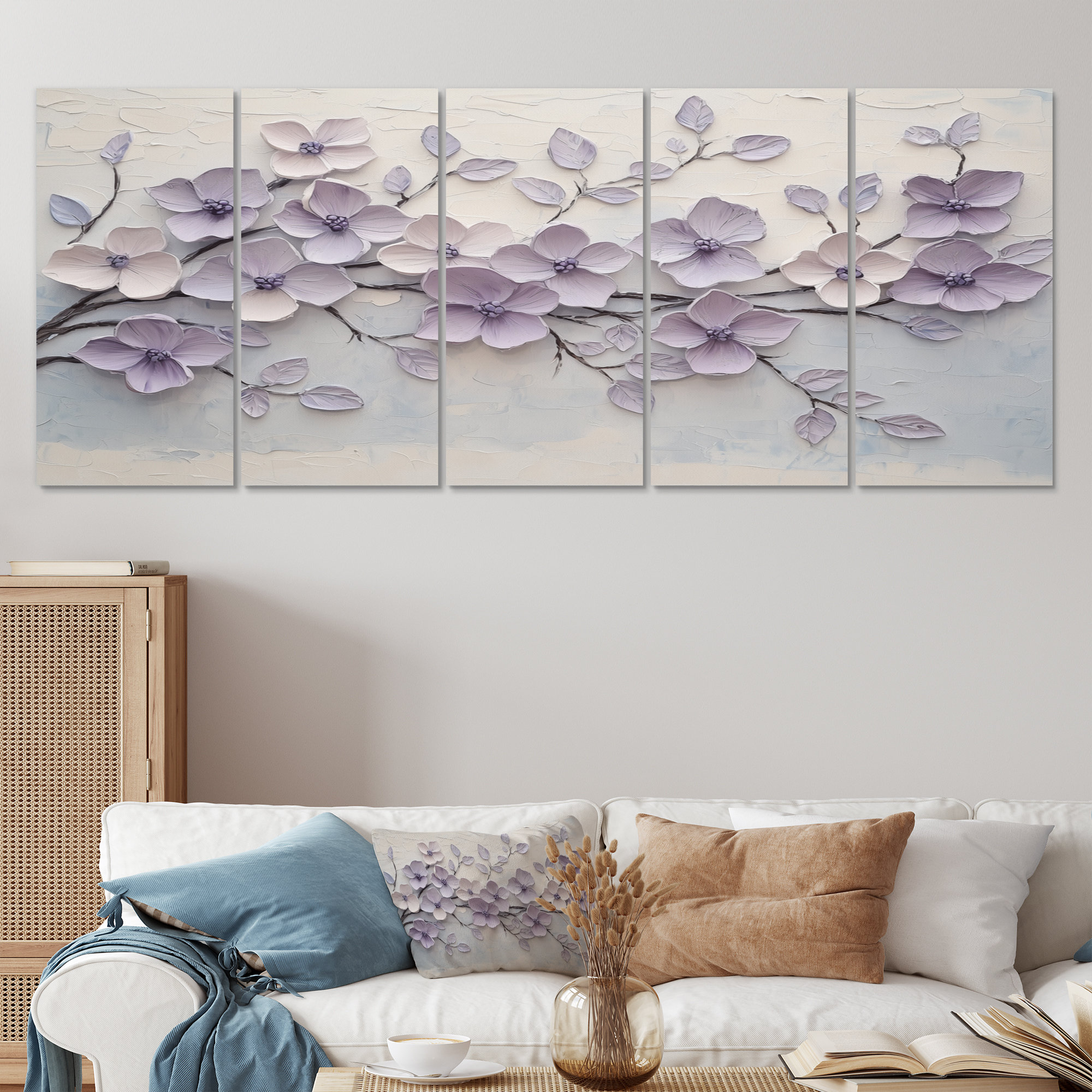 Winston Porter Purple Blooming Lilac Melody I - Lilacs Canvas Art Set ...