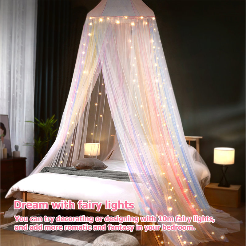 KingSo Bed Canopy with Lights, Bed Canopy with Luminous Stars, Canopy ...