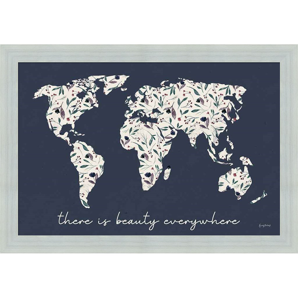 Red Barrel Studio® Floral Mapped Out By Becky Thorns, Framed Wall Art ...