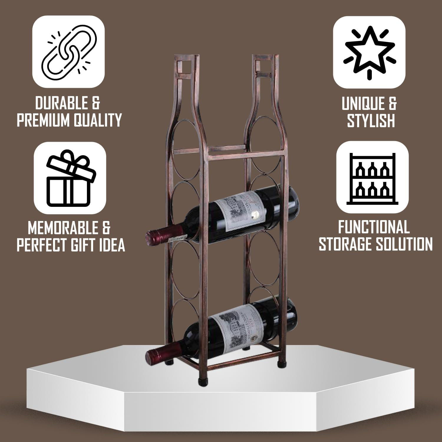 Trent Austin Design® Countertop Tabletop Wine Rack, Wine Bottle Storage ...