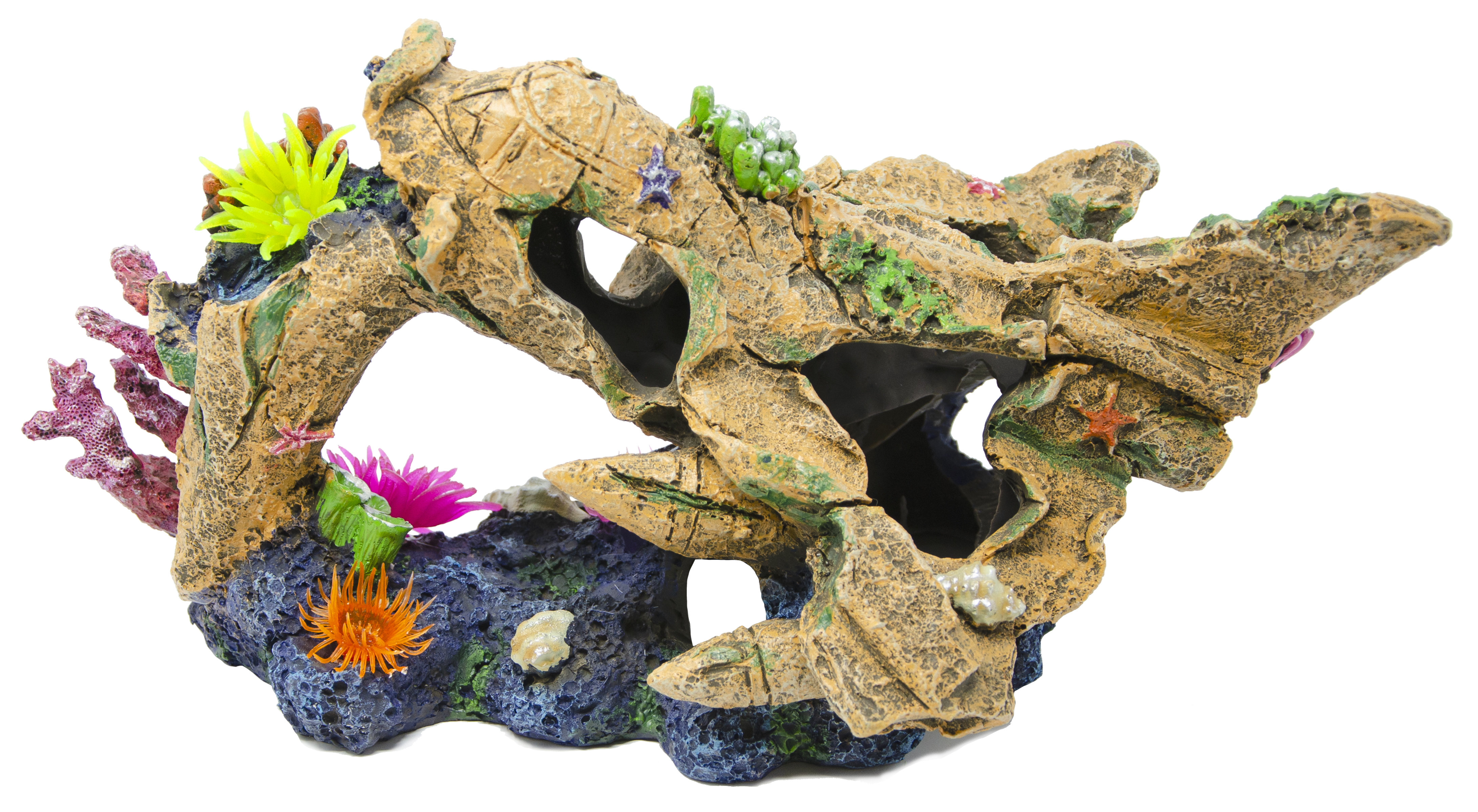 Penn Plax Deco-Wrecks Tan Plane Coral Scape Aquarium Decoration ...