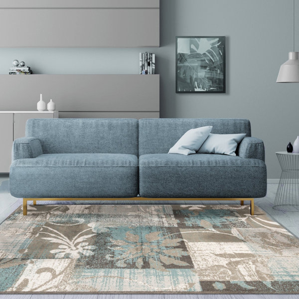Blue Nile Mills Pastiche Contemporary Floral Patchwork Indoor Area Rug ...