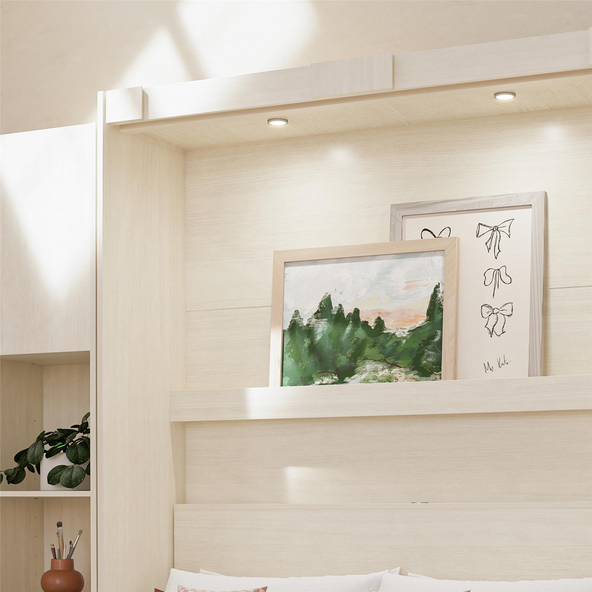 Mr. Kate Greenwich Murphy Bed with 2 Wardrobe Side Storage Cabinets ...