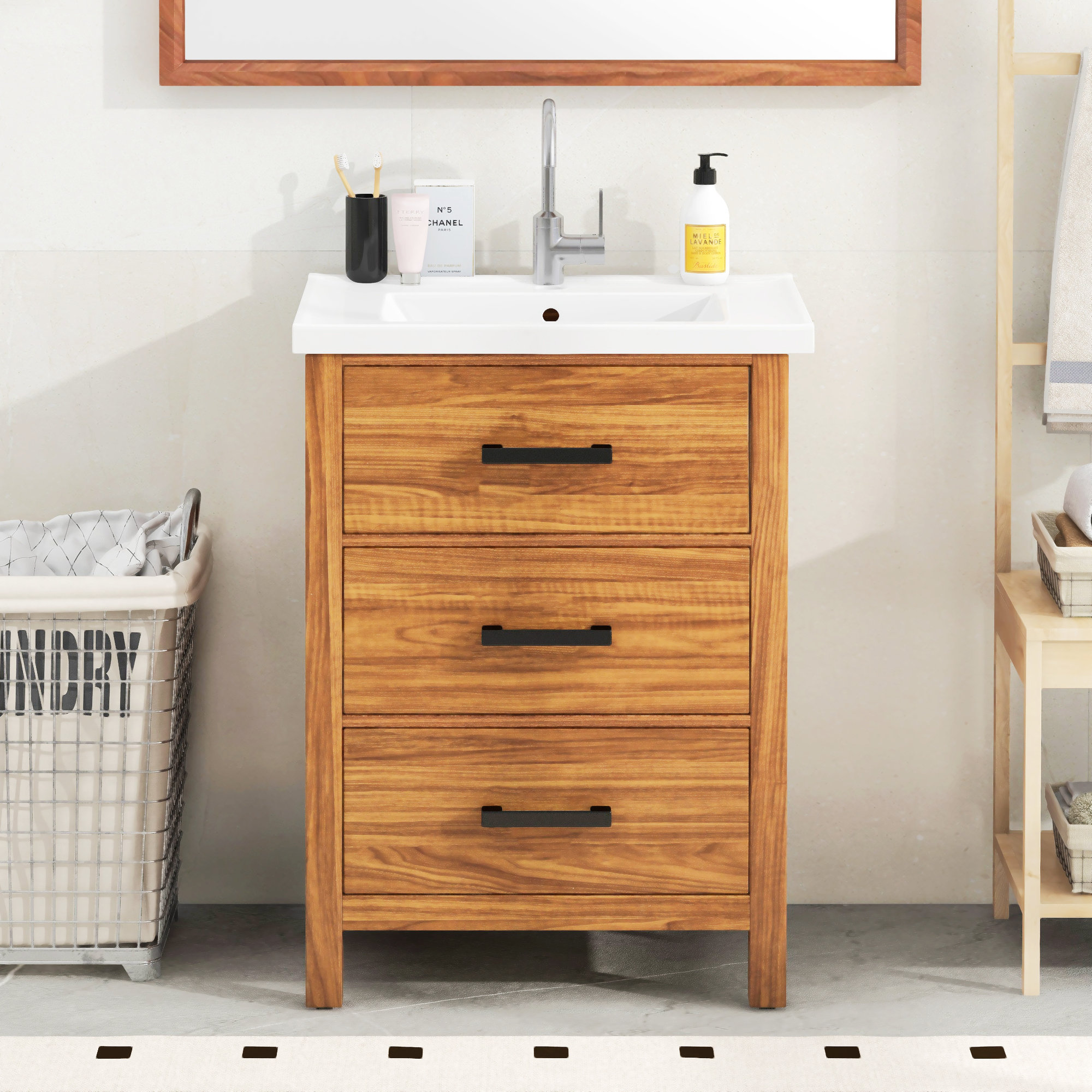 Loon Peak® Jamilia MDF Freestanding Bathroom Cabine | Wayfair