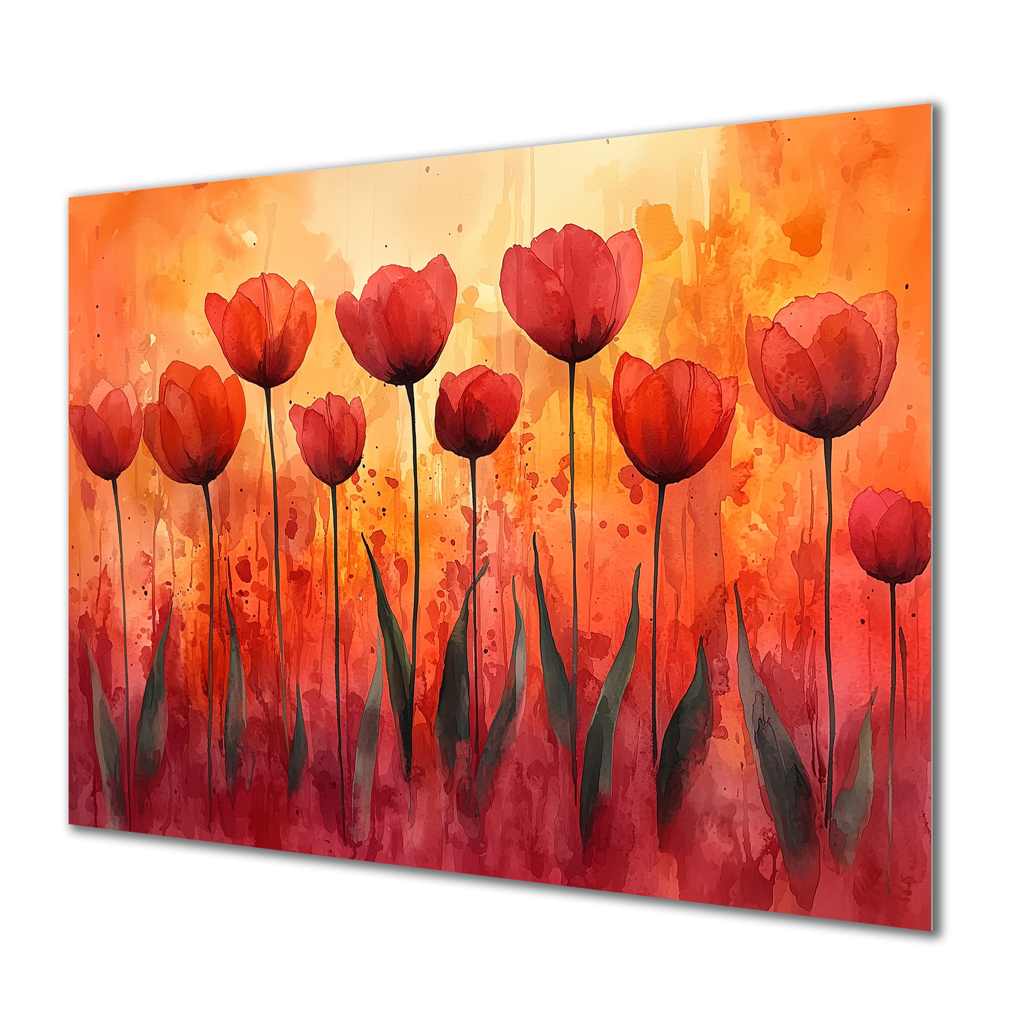 Winston Porter Sunset Hues Tulips Field Horizon II - Tulips Metal Wall ...