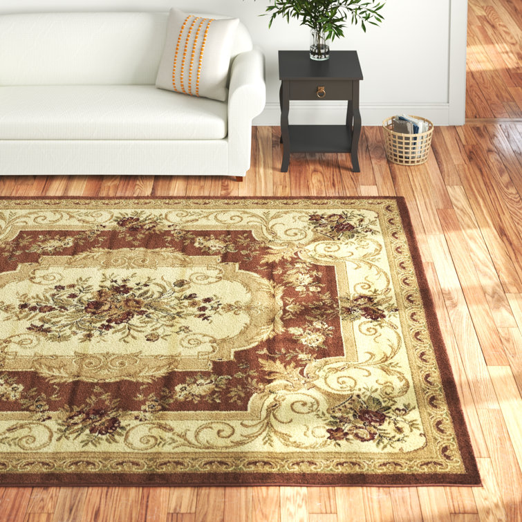 Lark Manor Aracelia Floral Brick Red Area Rug & Reviews | Wayfair