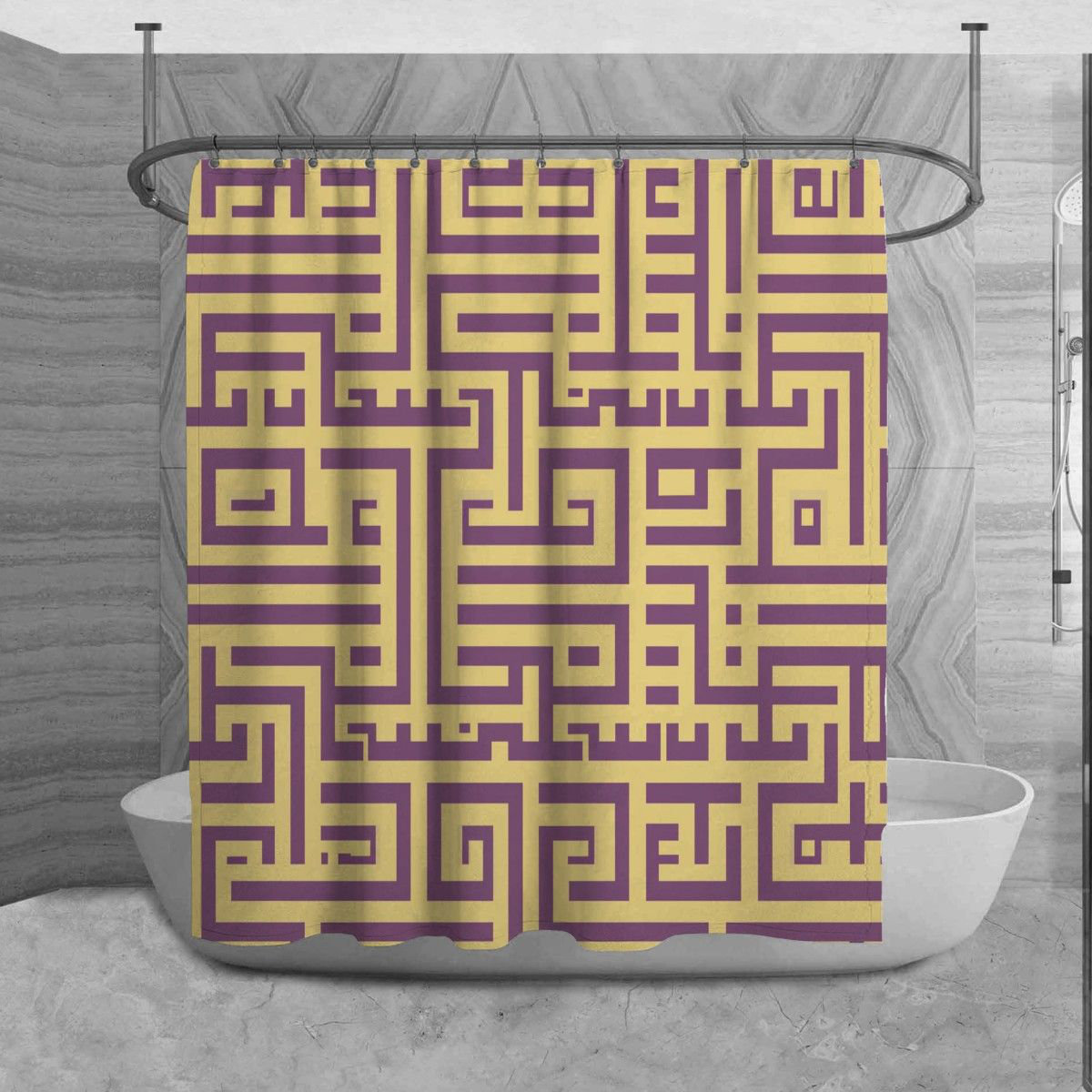 East Urban Home Shaka Geometric Shower Curtain | Wayfair
