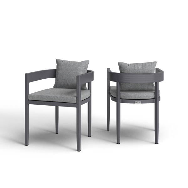 Joss & Main Ceion Modern Outdoor Patio Dining Chairs with Arms in ...