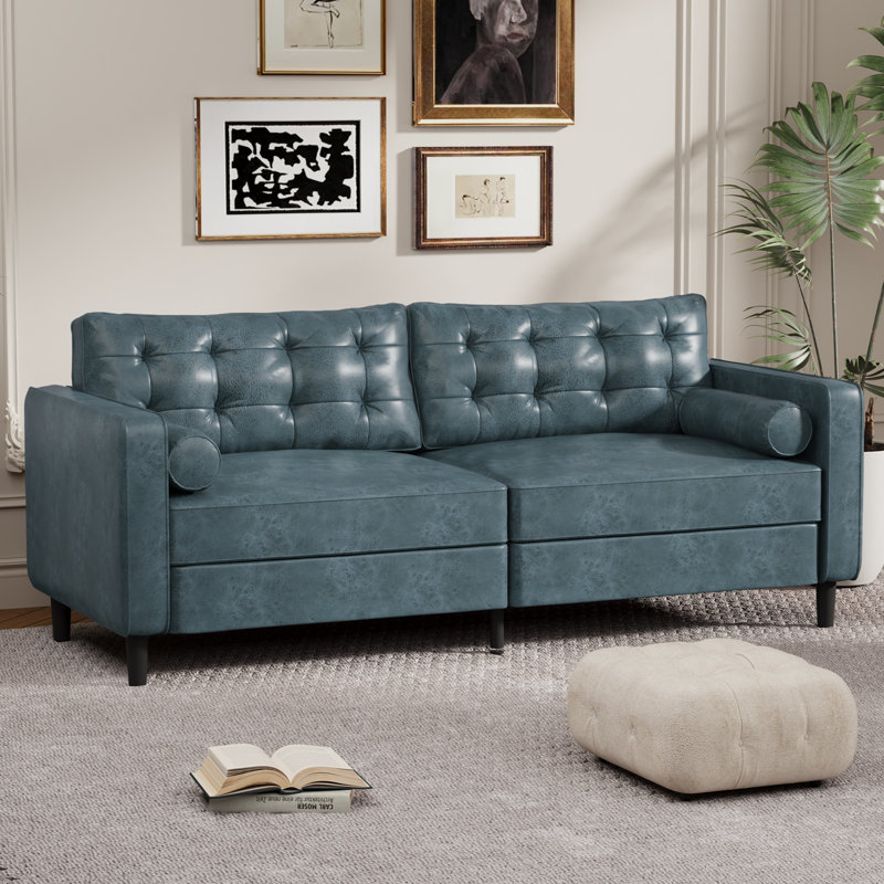 Latitude Run® Mancel 84.2" Rolled Arm Sofa With Cushions & Reviews ...