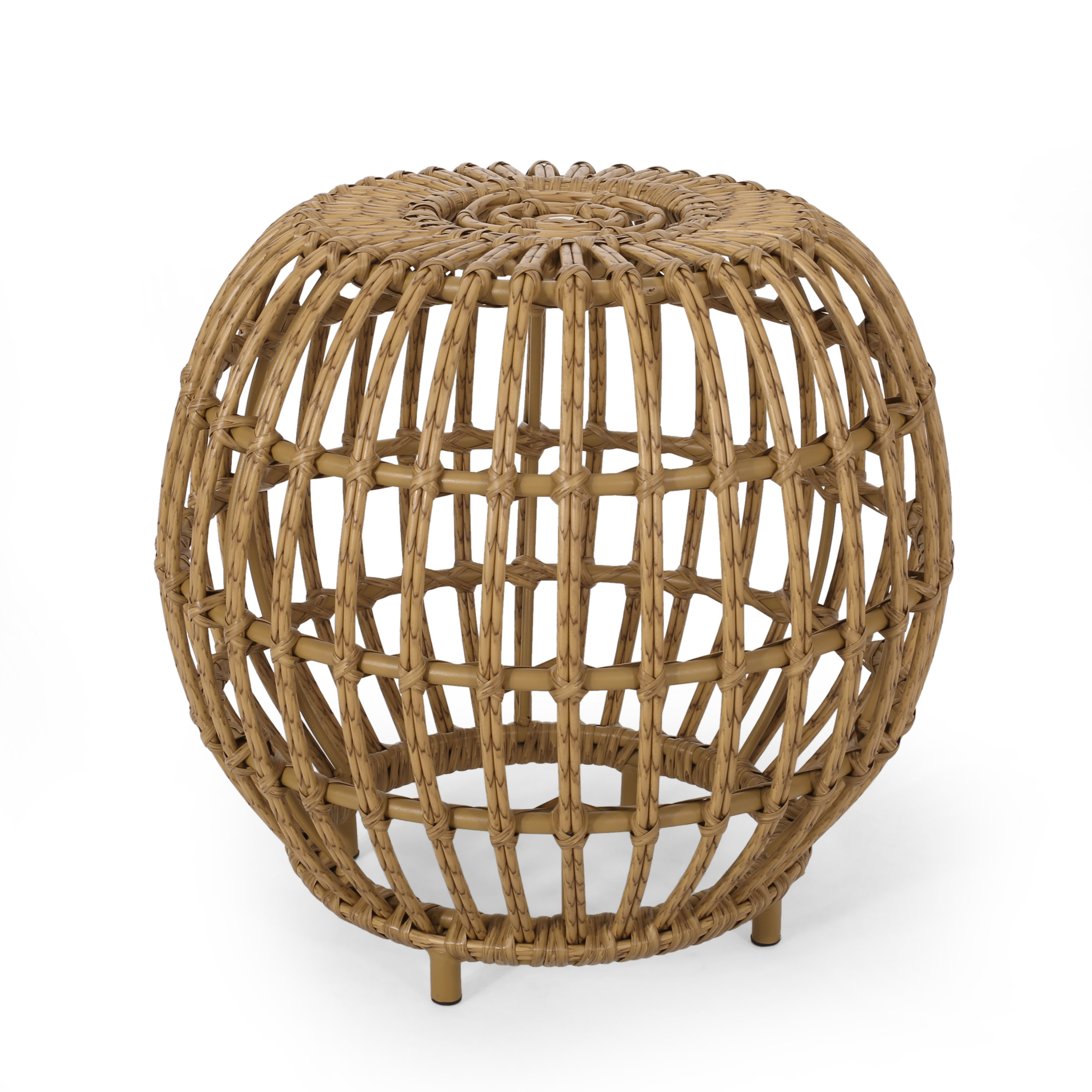 Bay Isle Home™ Wicker Side Table, Handcrafted Rattan Round Accent Table ...