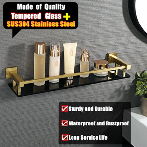 Mercer41 Celeta Glass Wall Bathroom Shelves | Wayfair