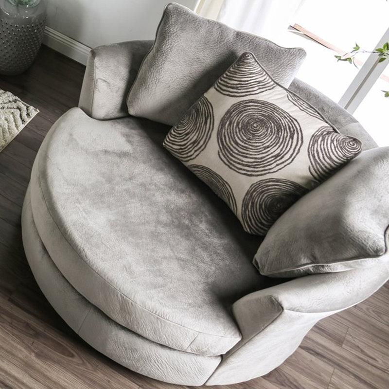 Lark Manor Adaley Upholstered Swivel Chair And A Half & Reviews | Wayfair