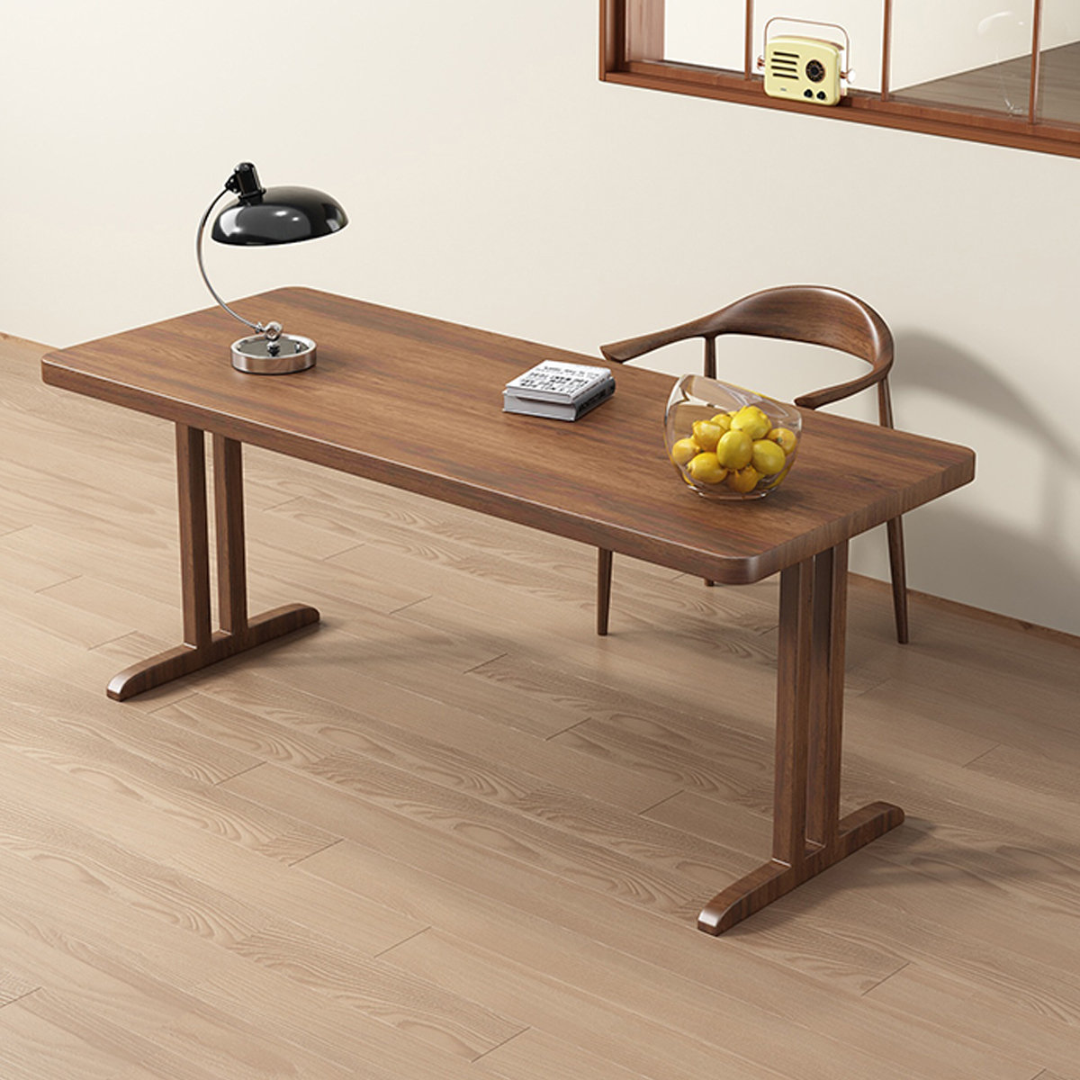 Cozynest Walnut Rectangular Solid Wood desks | Wayfair