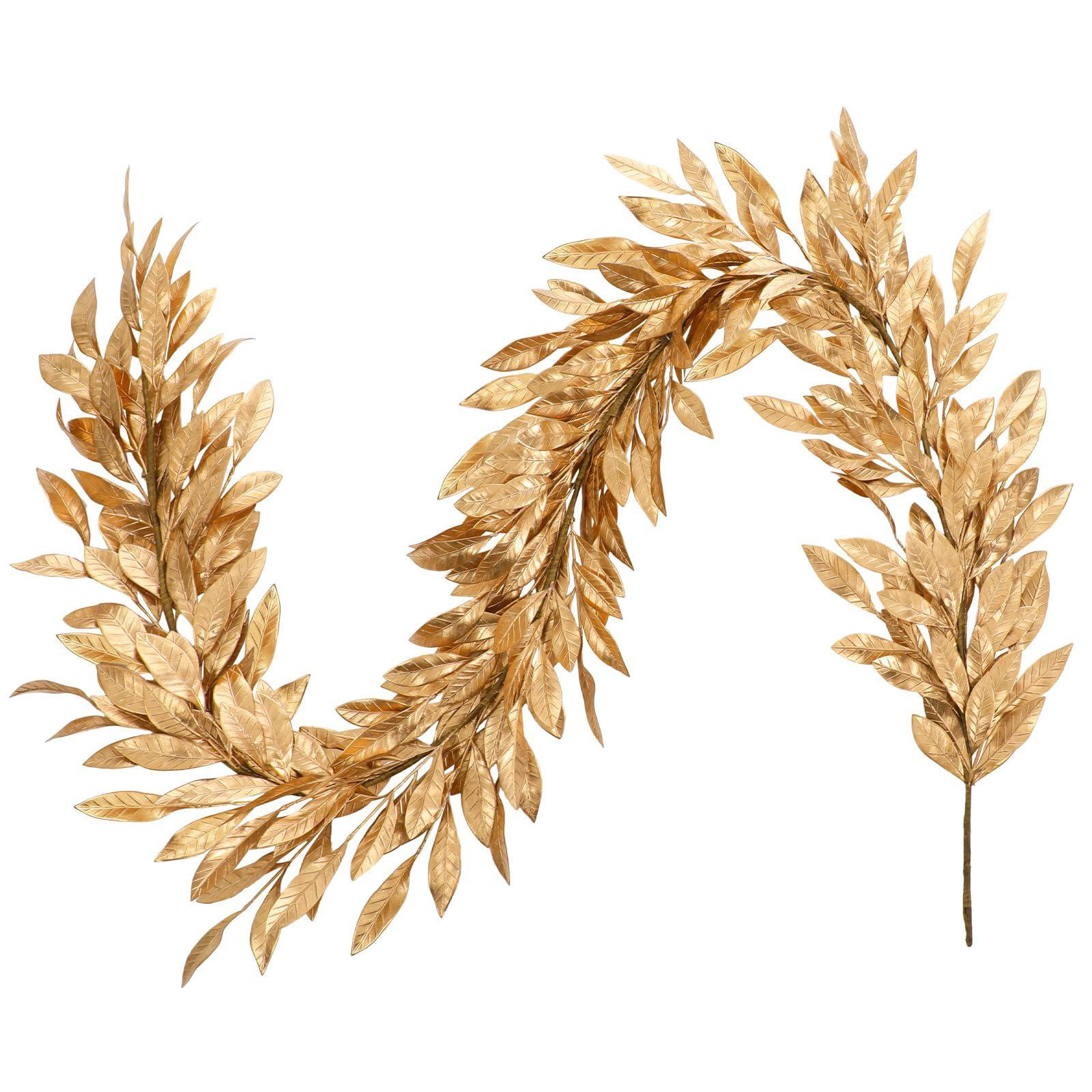 The Holiday Aisle® 6ft Gold Artificial Bay Leaf Garland – Christmas ...