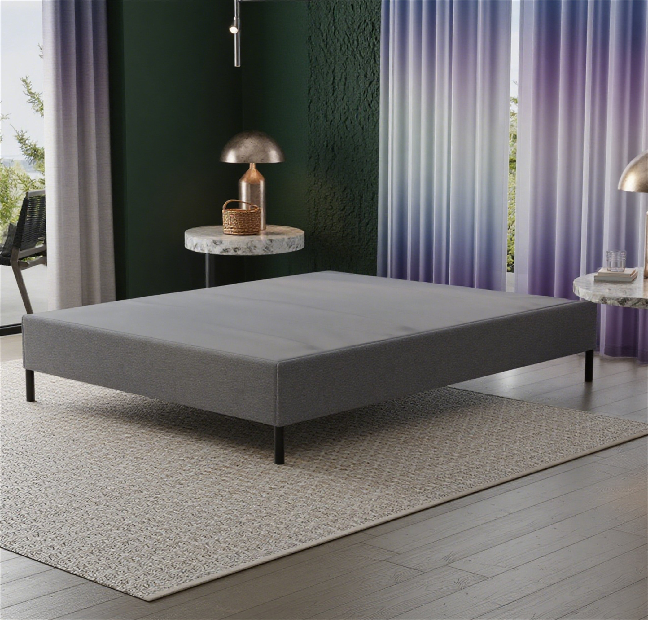 Latitude Run® Upholstered Platform Bed, Knock Down Mattress Foundation ...