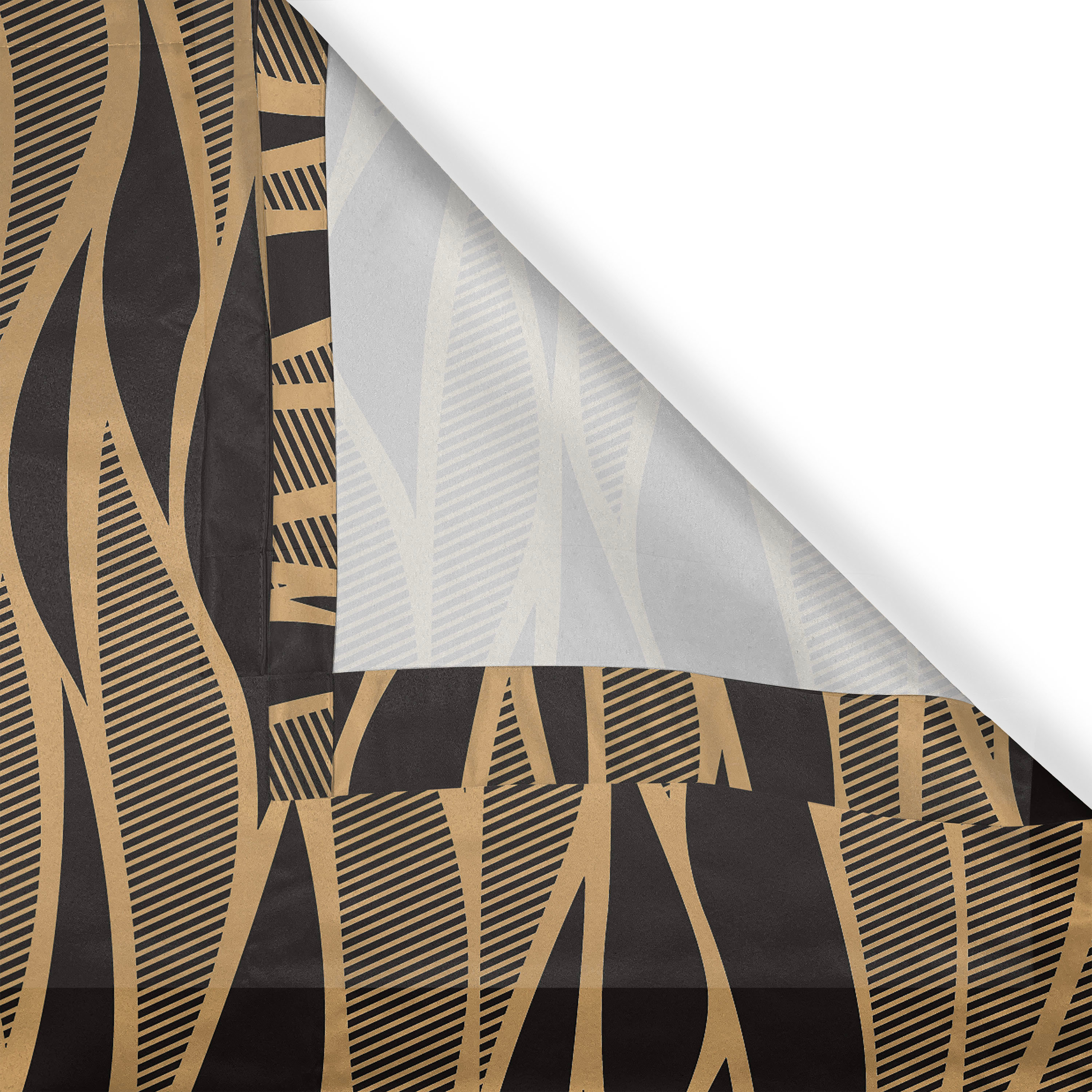 Dakota Fields Abstract Boho Grommet Curtain Retro Neutral Stripes 50" x ...