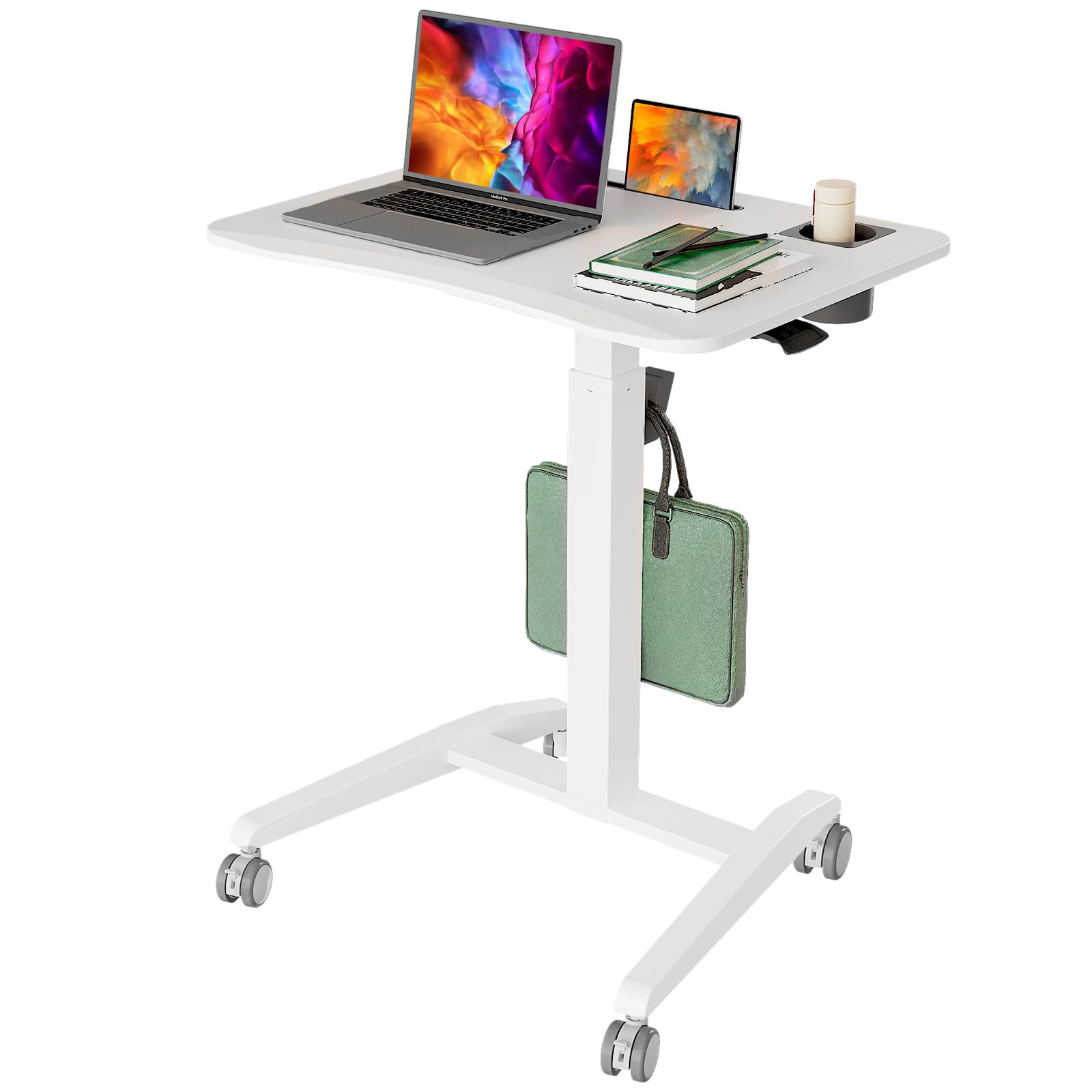 COAHAHA Adjustable Mobile Standing Desk - Portable Rolling Laptop Cart ...