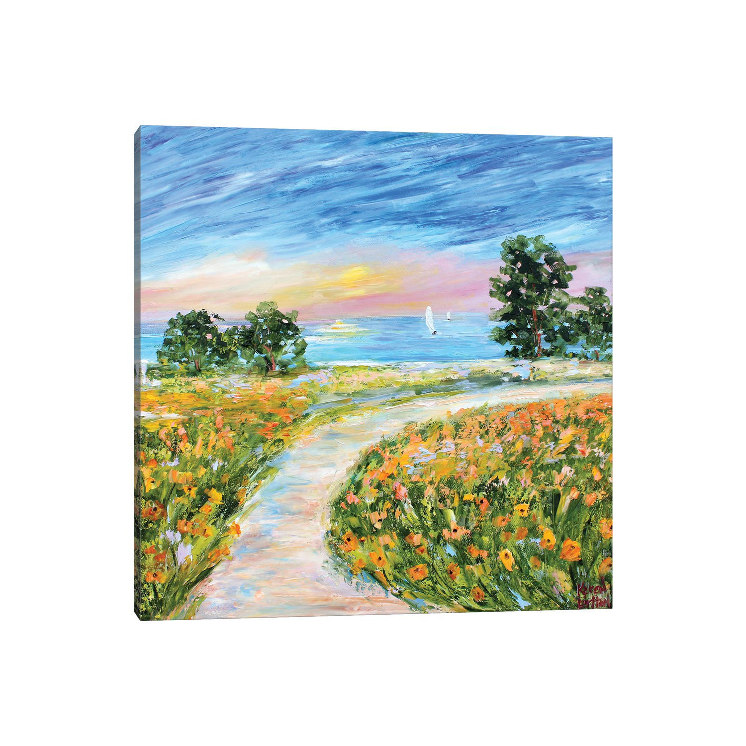 ClassicLiving Coastal Poppies by Karen Tarlton - Wrapped Canvas ...