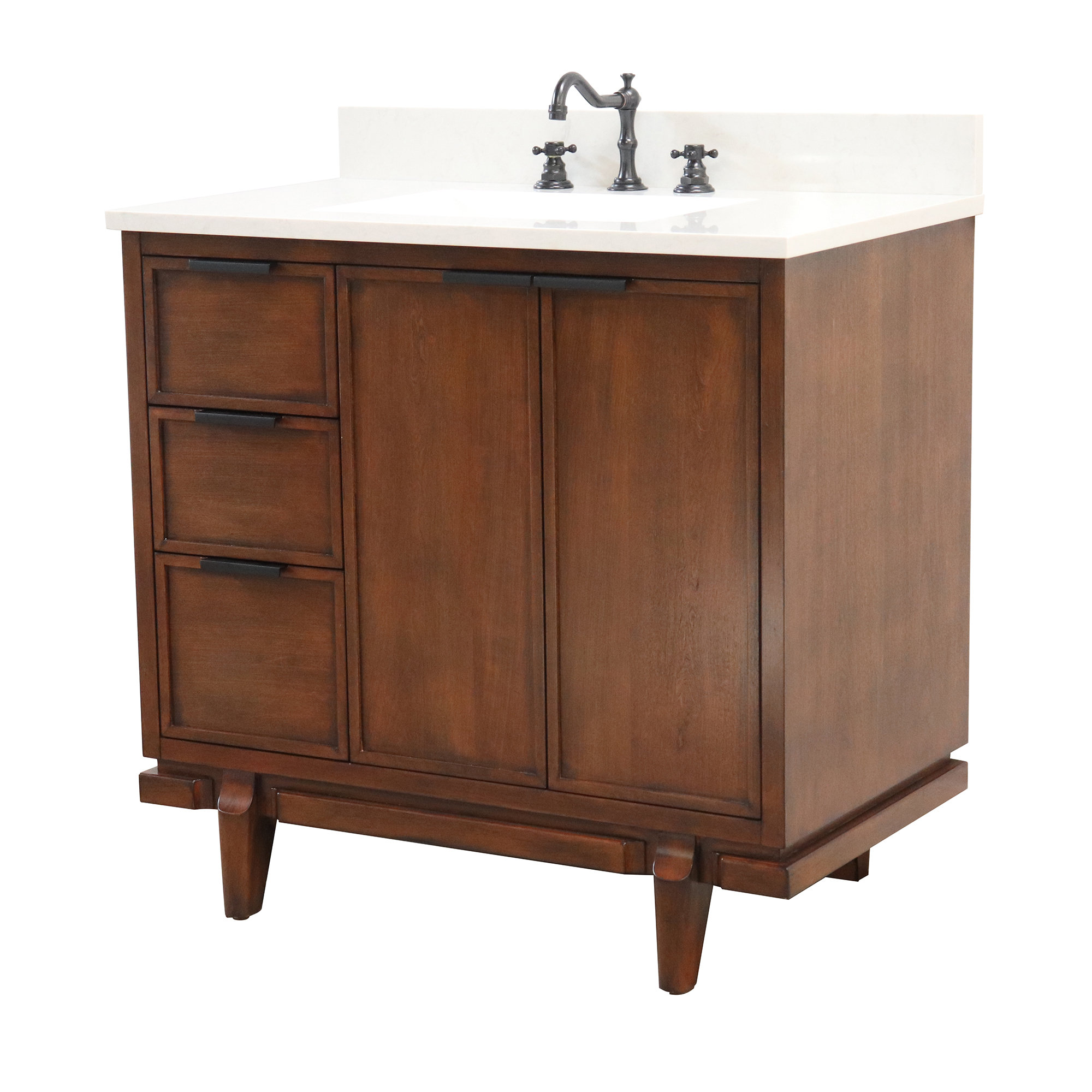 Lark Manor Evart 37'' Single Bathroom Vanity with Engineered Stone Top ...