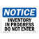 SignMission OSHA Notice - NOTICE Inventory In Progress Do Not Enter ...