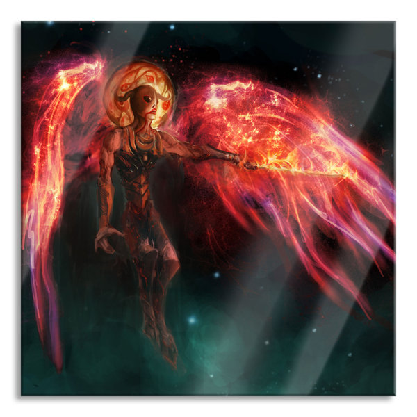 Happy Larry Alien Devil in Space - Unframed Graphic Art on Glass ...