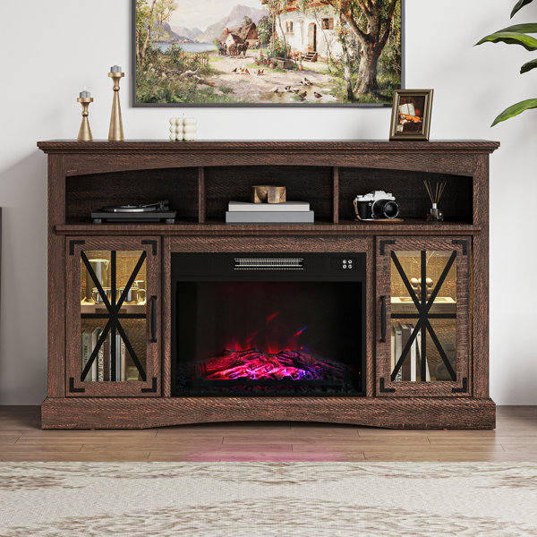 Laurel Foundry Modern Farmhouse® Visconti LED Farmhouse Media Console ...