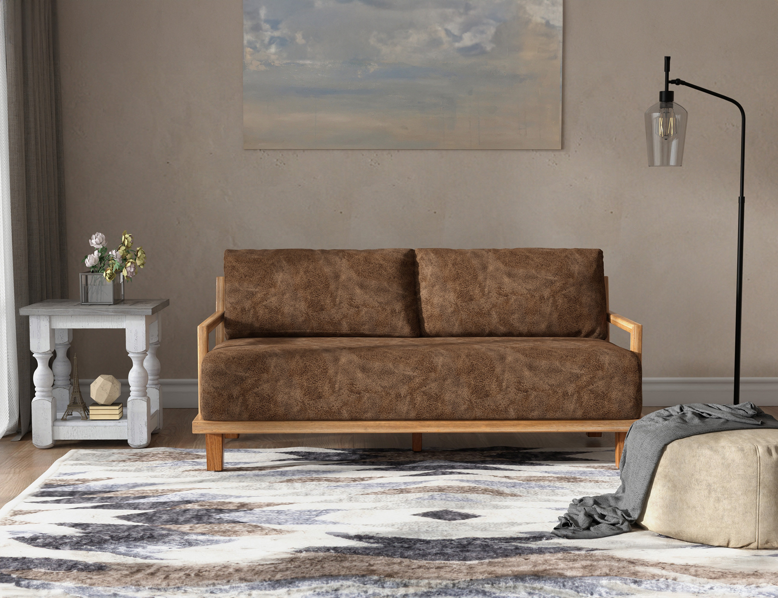 International Furniture Direct Tulum Wooden Frame, Sofa | Wayfair