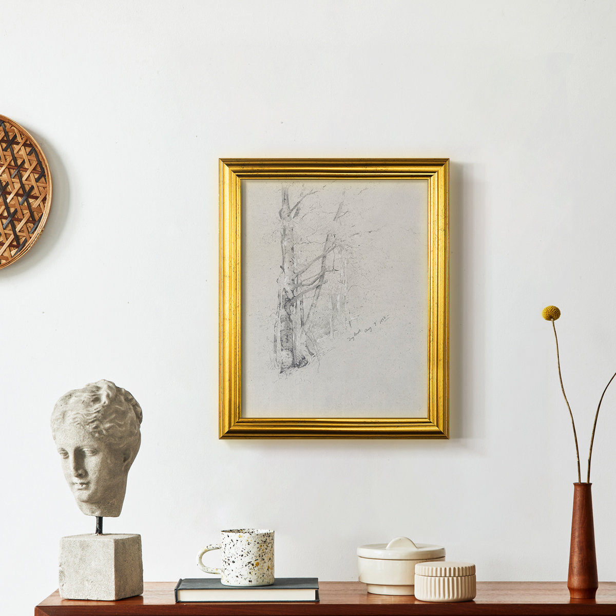 Wrought Studio™ Vintage Sketch LVII -Framed Print | Wayfair