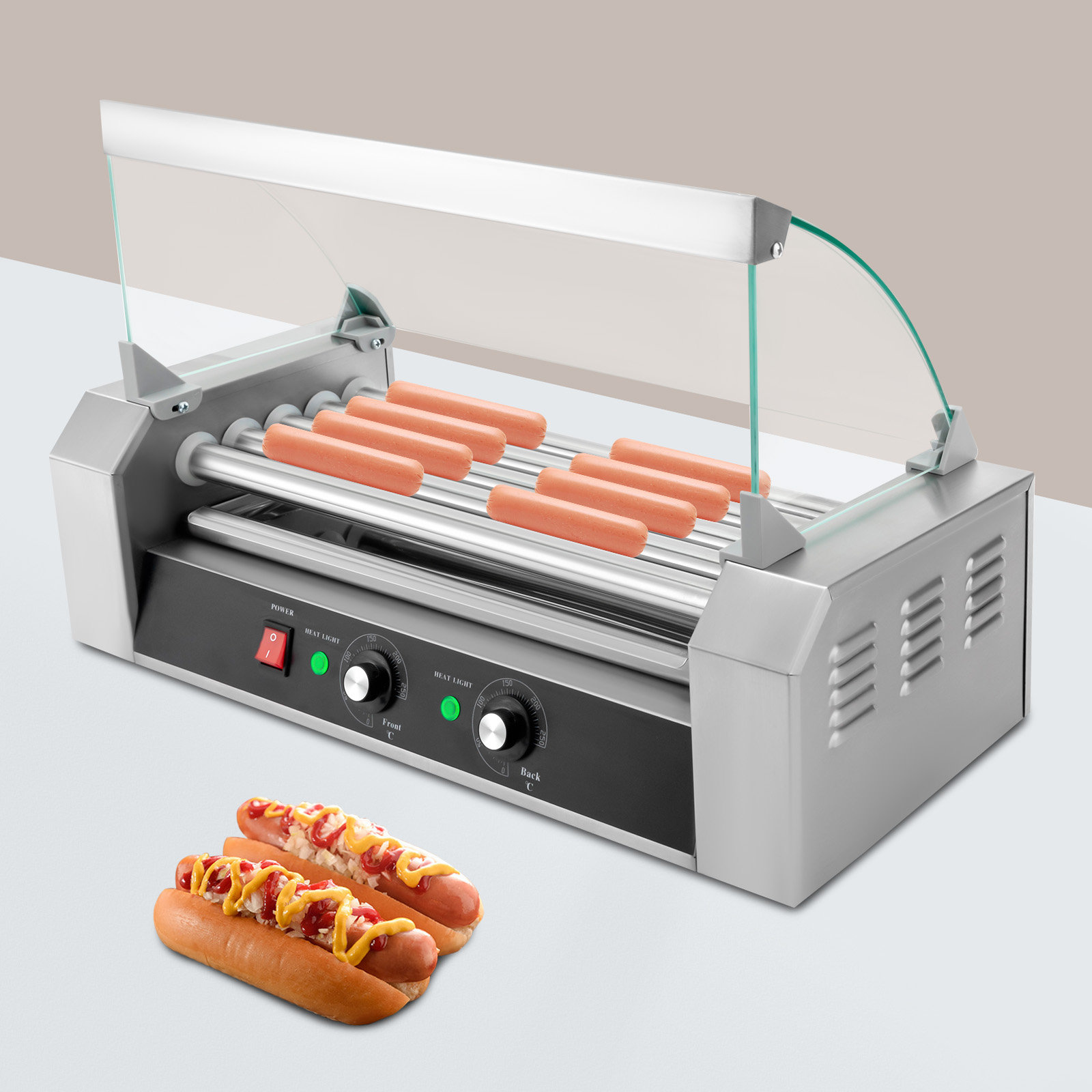 JOYDING Hot Dog Cook Warmer Machine 5 Rollers Sausage Grill Cooker for ...