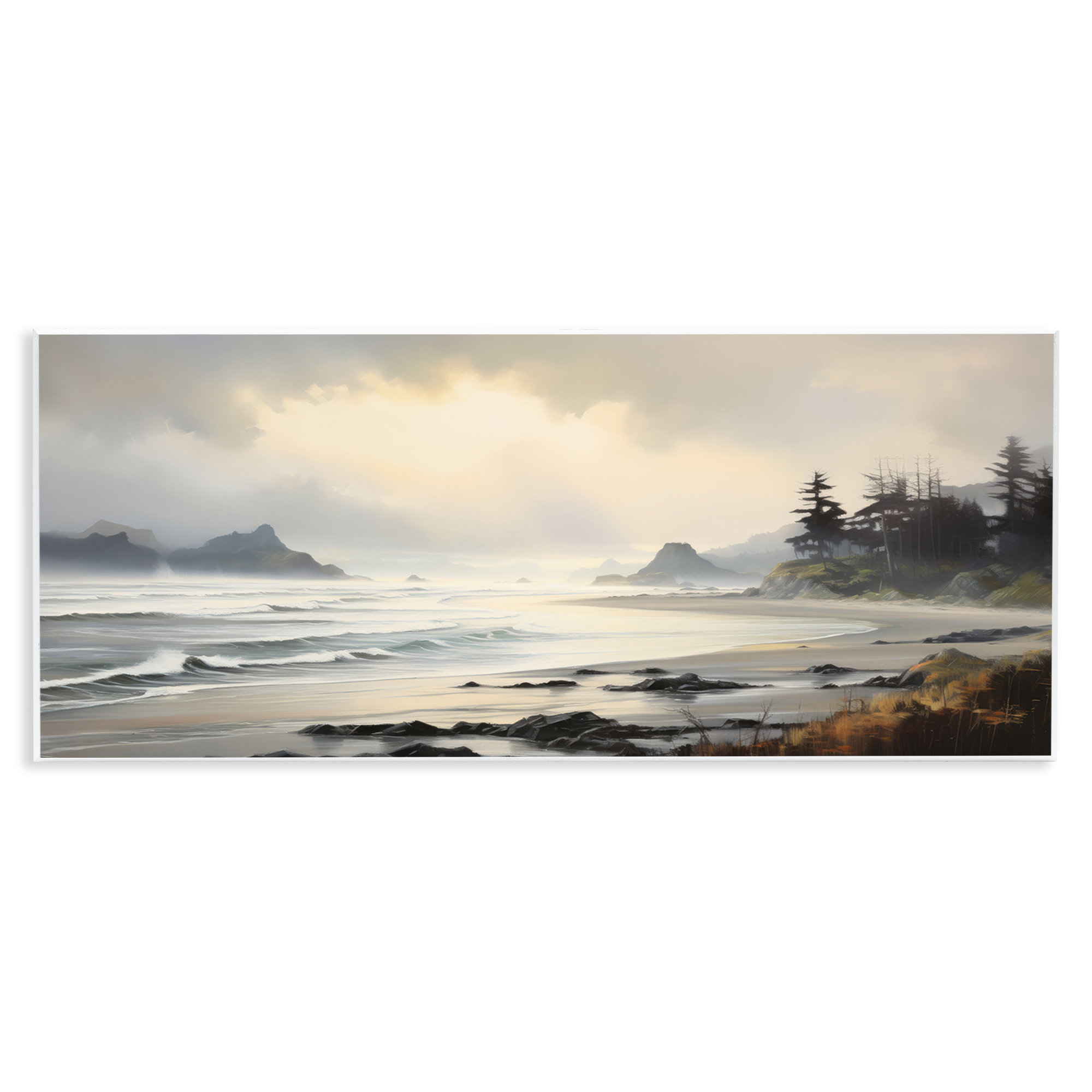 Stupell Industries Coastal Shore Inlet Wall Plaque Art by Petal Prints ...