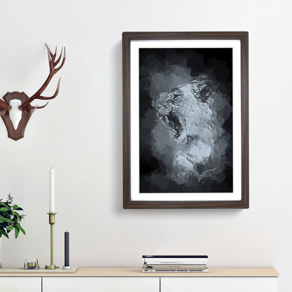 East Urban Home Fierce Lioness in Abstract - Picture Frame Painting ...