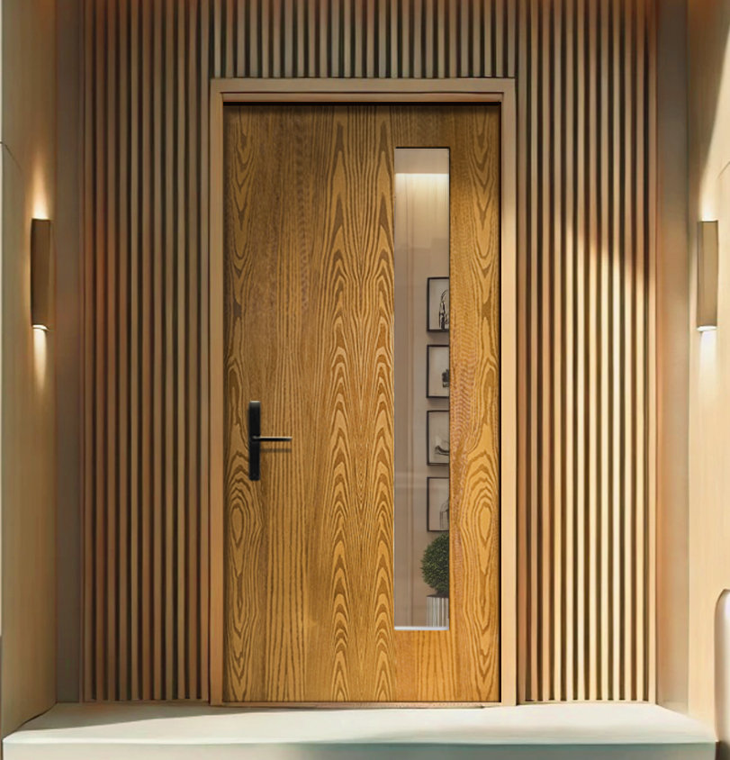 Calhome Modern Exterior Fiberglass Front Entry Door Slab with Clear ...