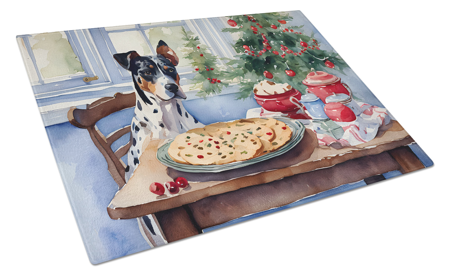 Caroline's Treasures Catahoula Christmas Cookies Glass Cutting Board ...